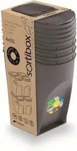 PROSPERPLAST SORTIBOX 4 x 35 l šedá / Odpadkový koš