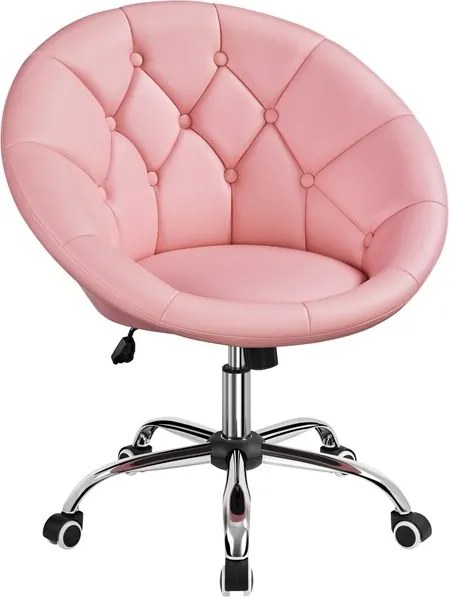 Kancelářská židle – růžová, 71,5 cm (šířka) × 59 cm (hloubka) × 78 cm – 88 cm (výška) (256597641100)