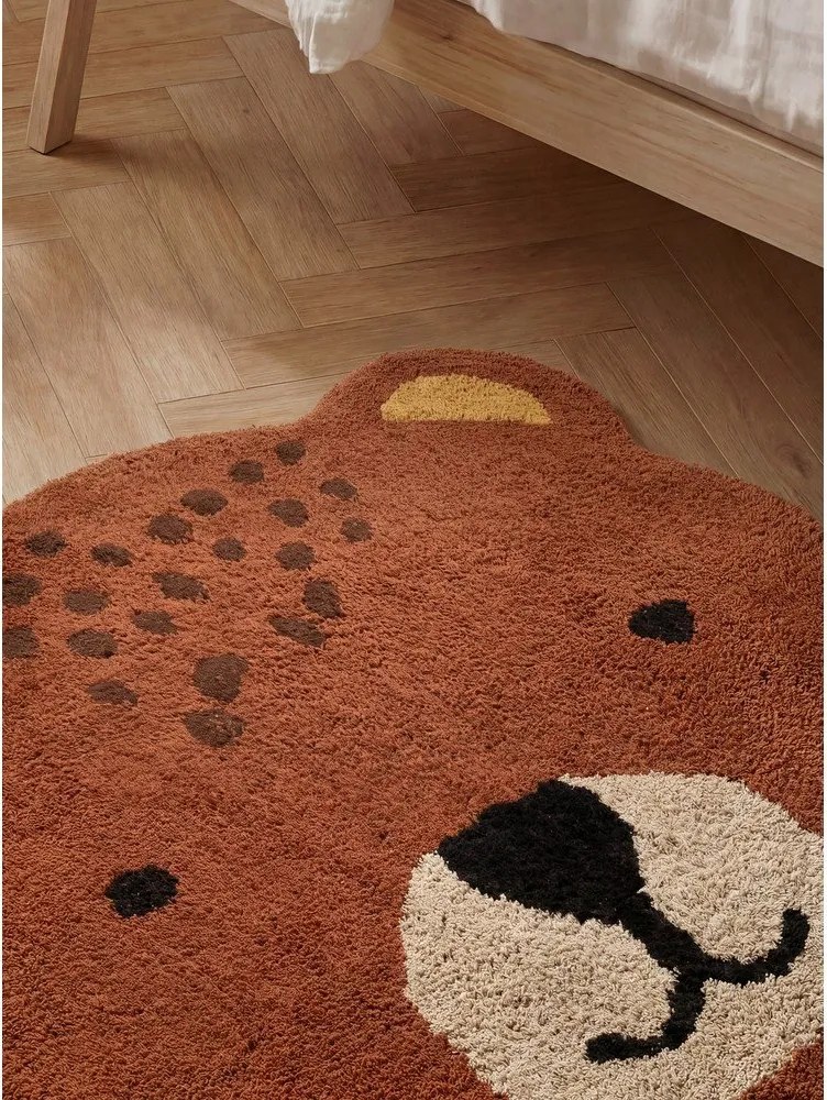 Hnědý pratelný/ručně tkaný bavlněný dětský koberec 120x149 cm Snuggle Berry – Hanse Home