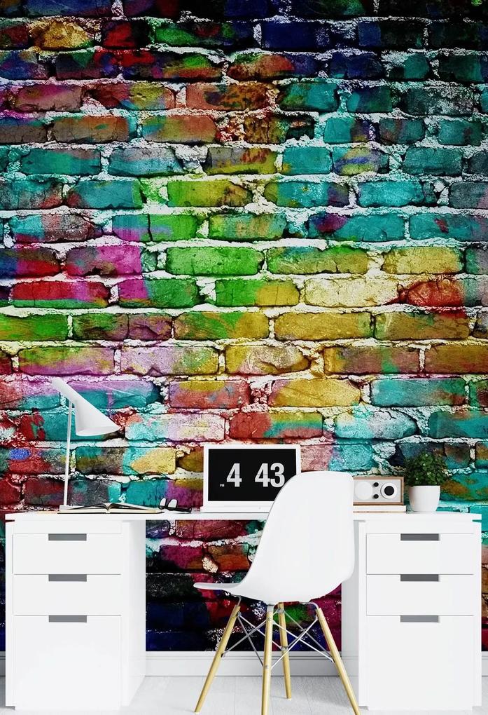 Gario Fototapeta Rainbow brick Materiál: Vliesová, Rozměry: 100 x 140 cm
