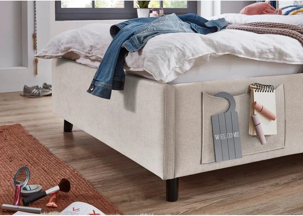 Béžová dětská postel s úložným prostorem s roštem 140x200 cm Cosy – Meise Möbel