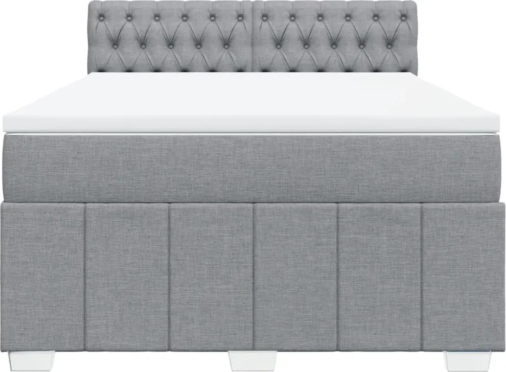 Box spring postel s matrací světle šedá 140 x 200 cm textil 3287098