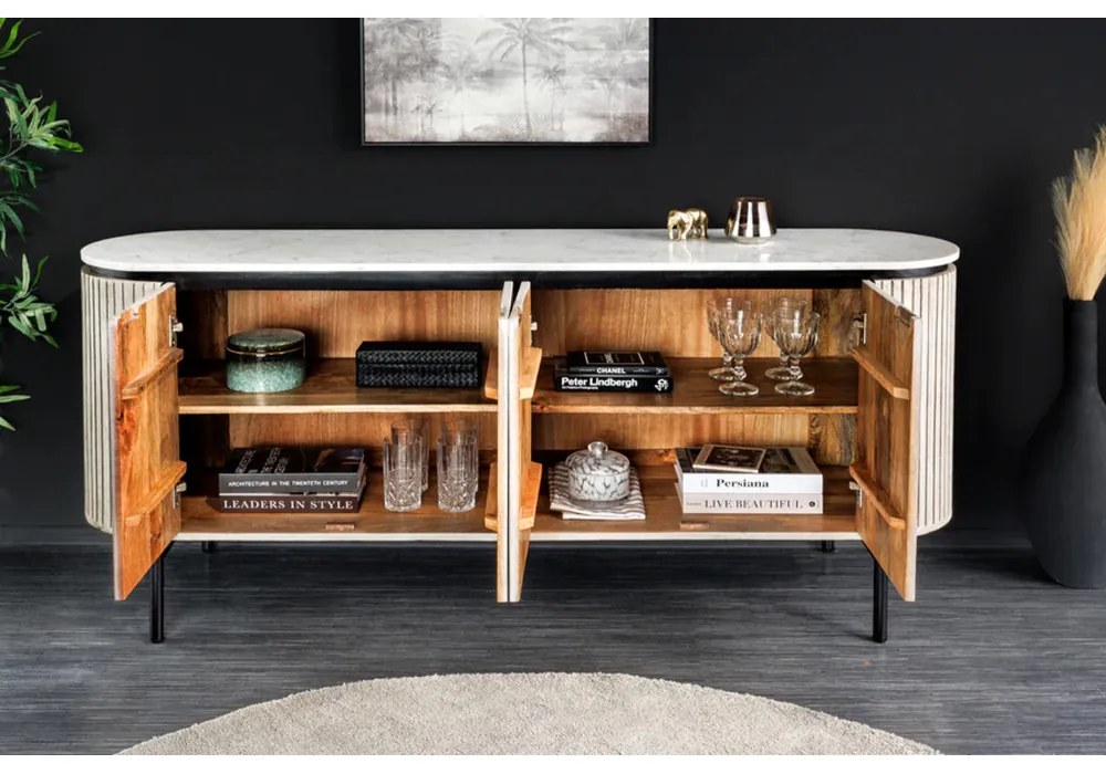 Massive home | Komoda  ADLON 170cm mramorová deska mango