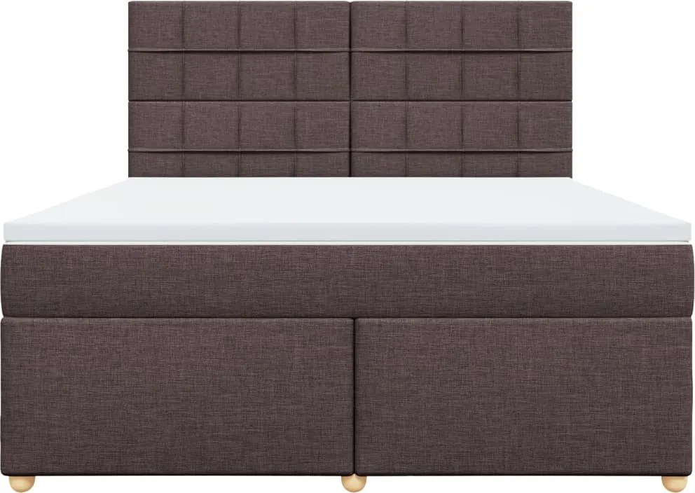 Box spring postel s matrací tmavě hnědá 180x200 cm textil 3291362