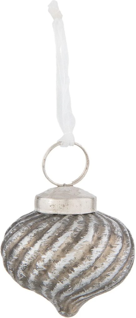 Skleněná vánoční ozdoba stříbrná antik - Ø 5*5 cm