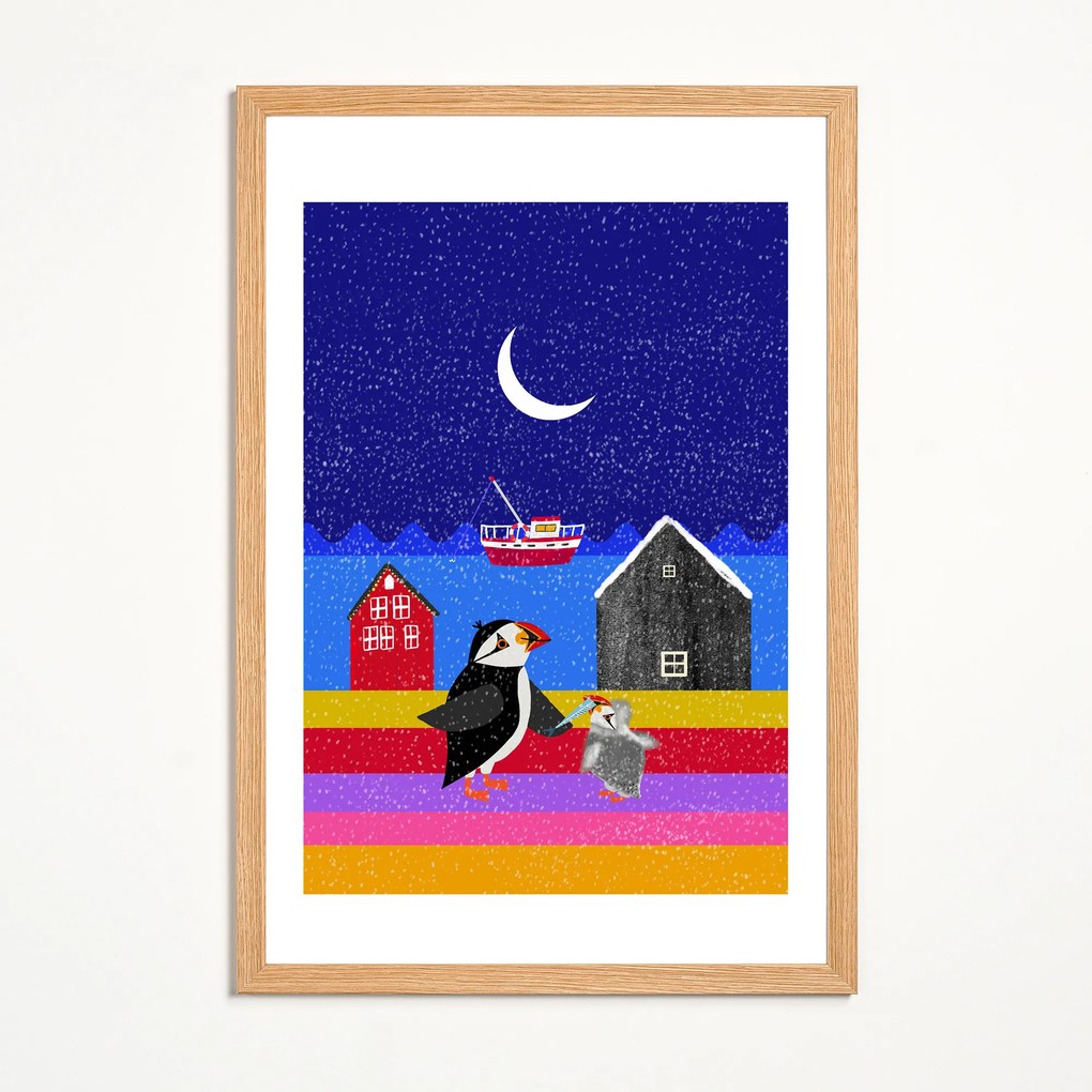 Vendula Frydrychová | Atlantic Puffins Rám: Bílý, Velikost: 30 x 20 cm