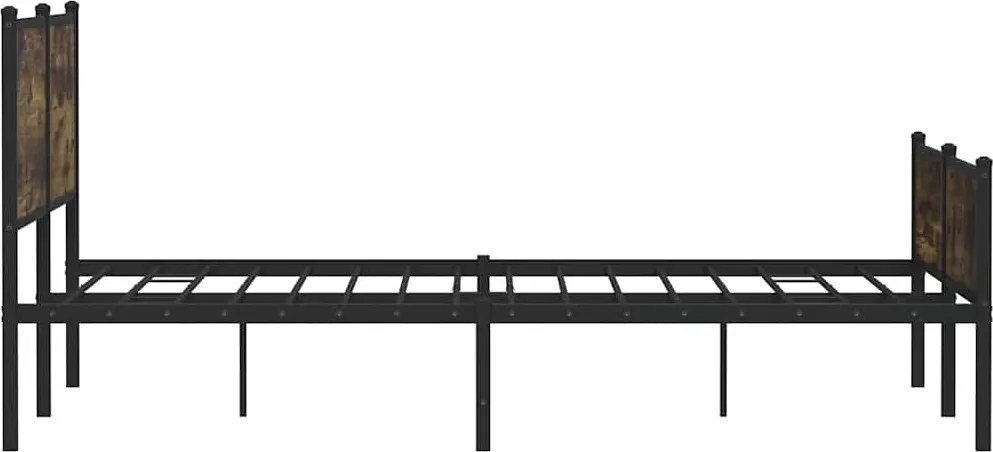 Kovový rám postele bez matrace kouřový dub 180 x 200 cm 3301387