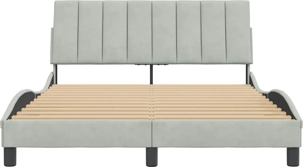 Rám postele bez matrace Hanko světle šedá 120 x 200 cm samet 3207837