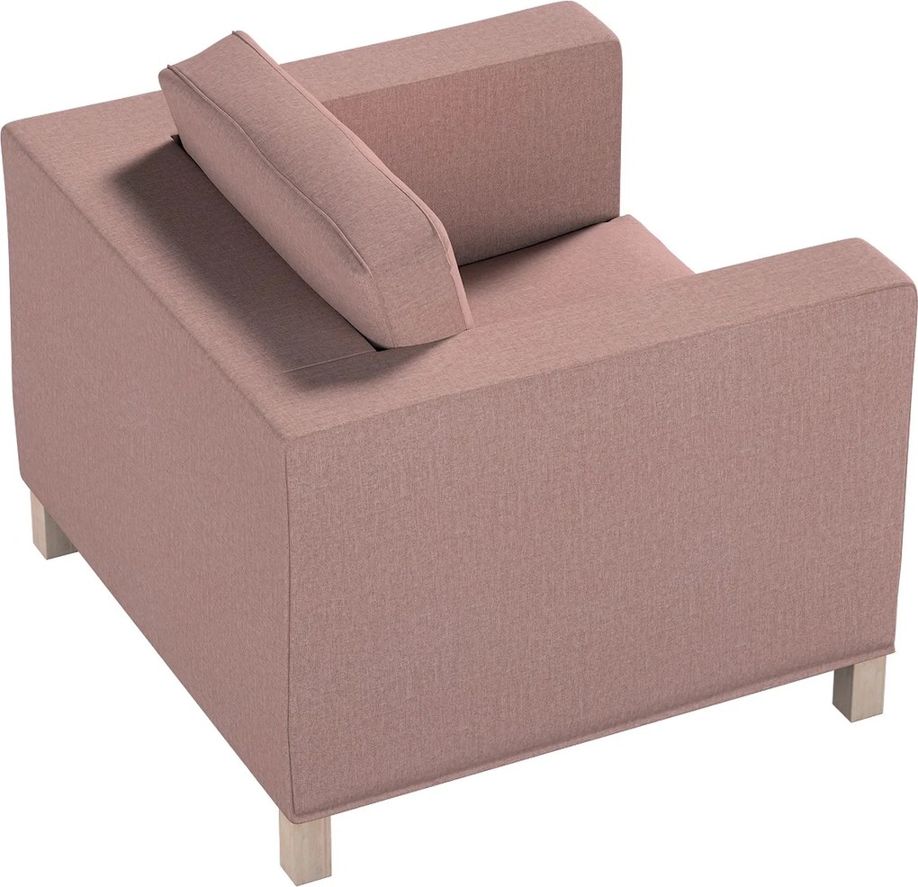 Potah na křesko IKEA Karlanda, krátký barva růžová látka pletený vzor