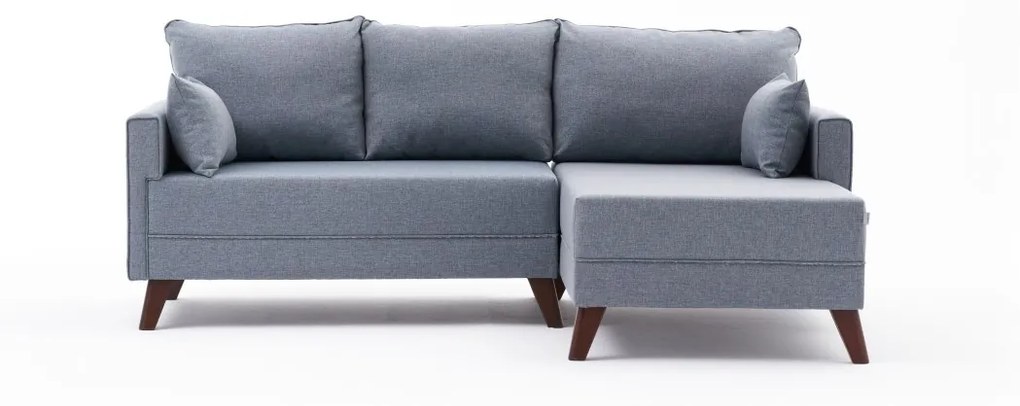 Atelier del Sofa Rohová sedací souprava Bella Soft Mini Köşe Right - Blue, Modrá