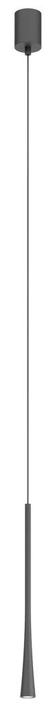 Redo 01-4064 Ito, černé závěsné svítidlo, 6,2W 3000K, průměr 3,2cm, výška 40cm