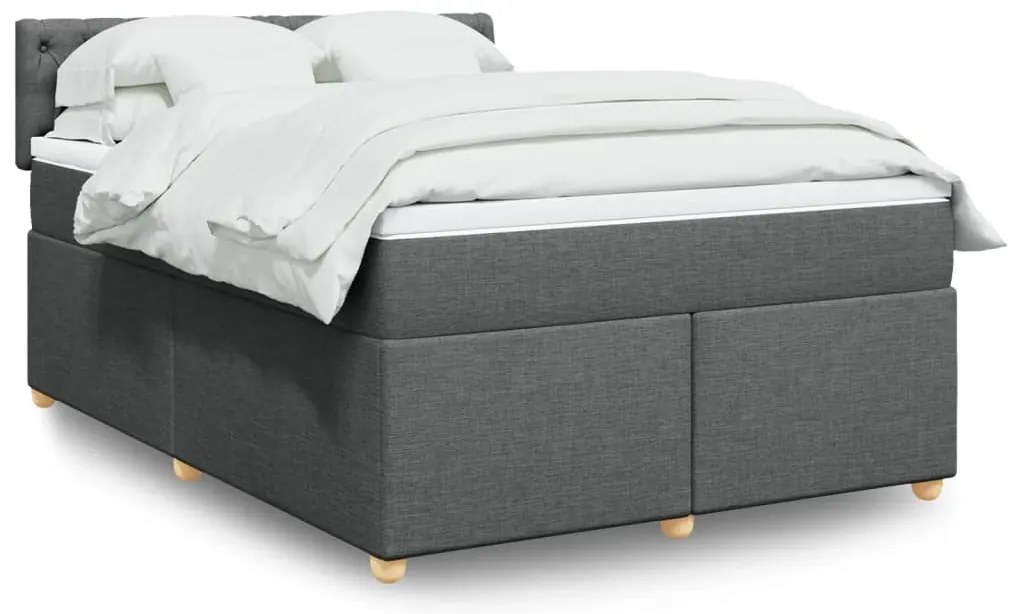Box spring postel s matrací tmavě šedá 140x200 cm textil 3286711