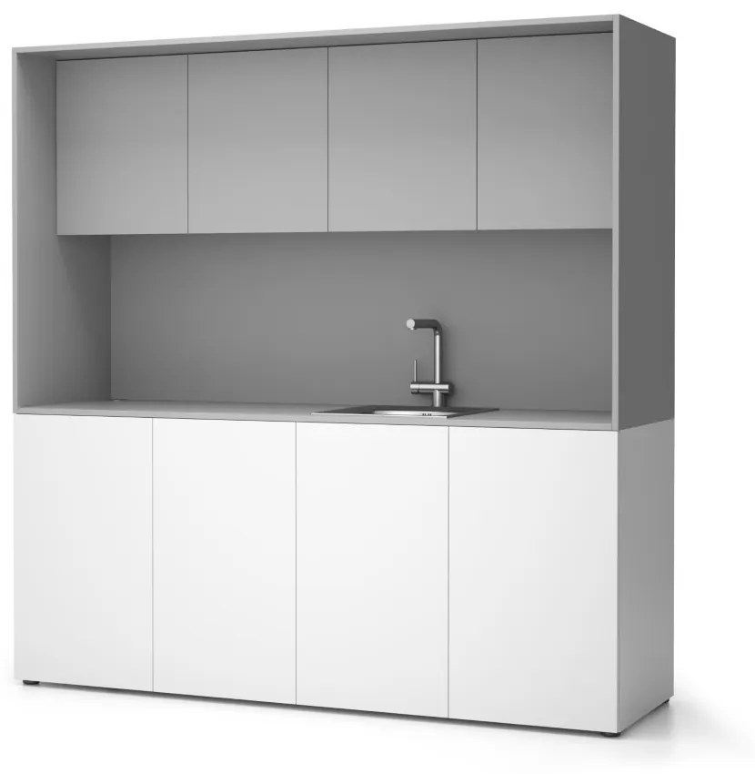 Kuchyňka NIKA se dřezem a baterií 1963 x 600 x 2000 mm, šedá, pravé