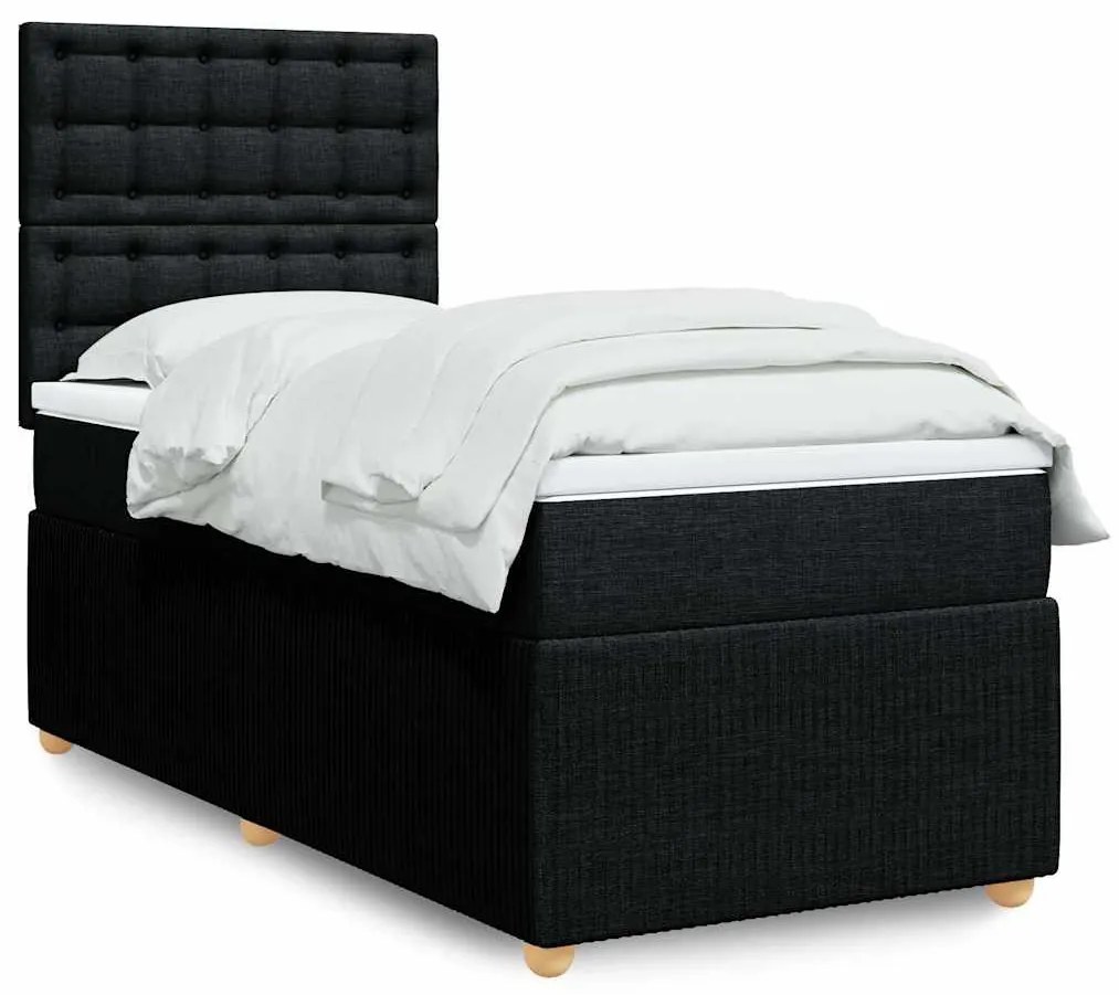 Box spring postel s matrací černá 80 x 200 cm textil 3291899