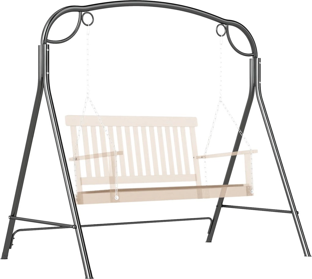 Outsunny Kovový Houpací Stojan Stabilní Konstrukce s A-nohami, Nosnost 220 kg pro Zahradu 172x126x170 cm Bronzová | Aosom