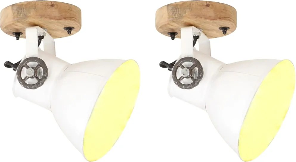 Industriální nástěnné/stropní lampy 2 ks bílé 20 x 25 cm E27 320519