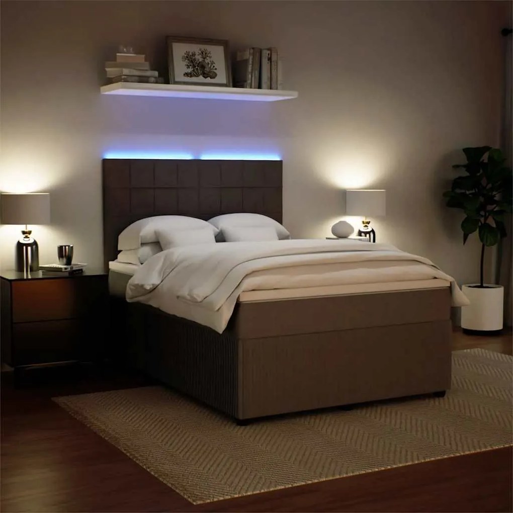 Box spring postel s matrací světle šedá 140x190 cm samet 3294634