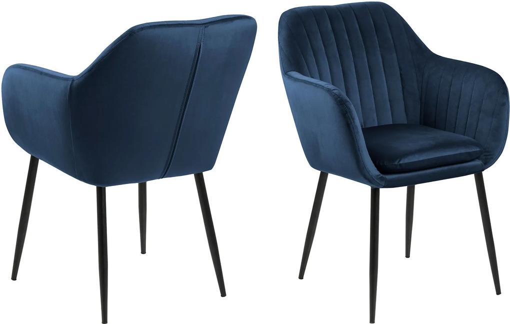 ACTONA Židle s opěrkou Emilia modrá 83 × 57 × 61 cm