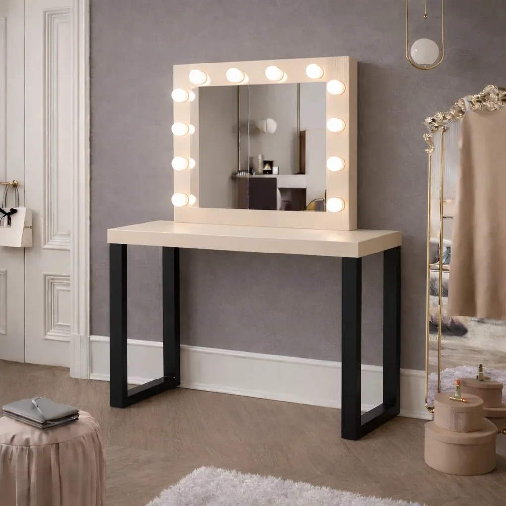 Ral Toaletní stolek s osvětlením GLAMOUR 1 Barva/ dekor: Černá