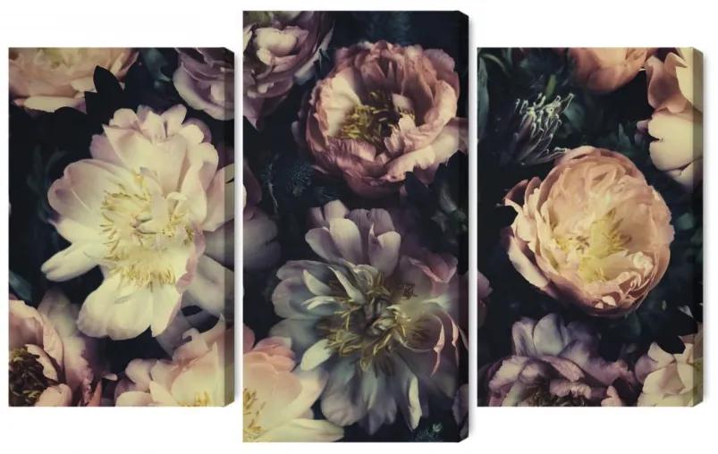 Vícedílný obraz Kytice Barevných Květin Ve Vintage Stylu Nedostatek Nedostatek Plátno Canvas 90x60
