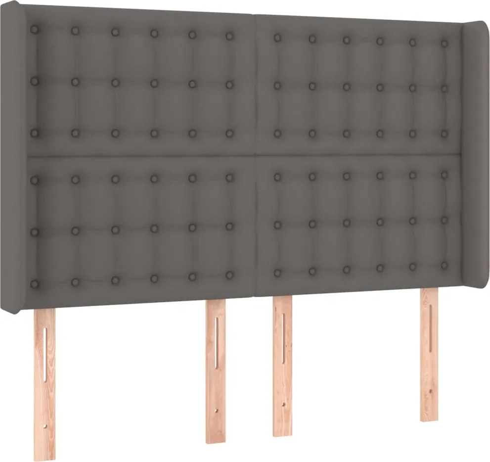 Box spring postel s matrací a LED šedá 140x190 cm umělá kůže 3139383