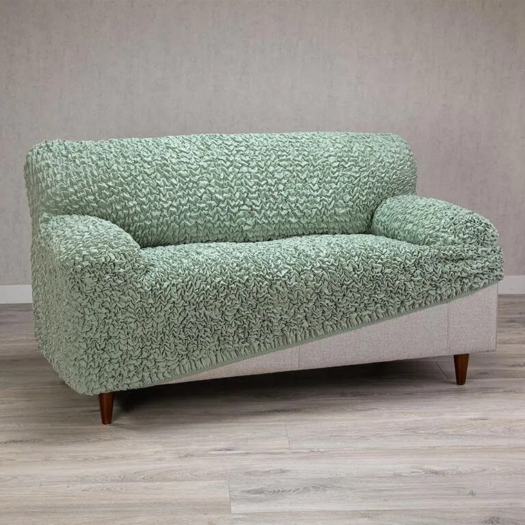 Bielastické potahy FUCO biobavlna mátové dvojkřeslo (š. 120 - 160 cm)