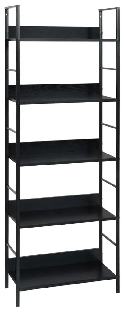 5patrová knihovna černá 60 x 27,6 x 158,5 cm kompozitní dřevo 288226