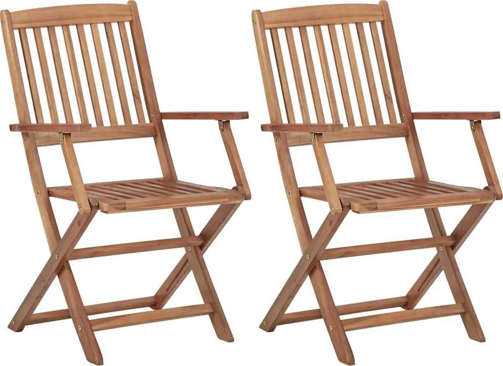 vidaXL Skládací zahradní židle 2 ks masivní akáciové dřevo [313601]
