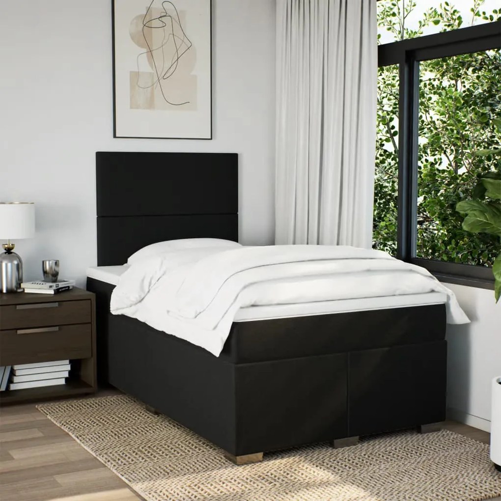Box spring postel s matrací černá 120x190 cm textil 3292722