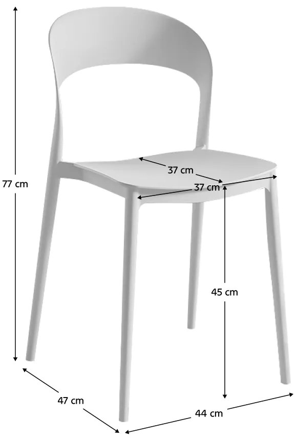 Kondela Stohovatelná židle, bílá, RADANA NEW