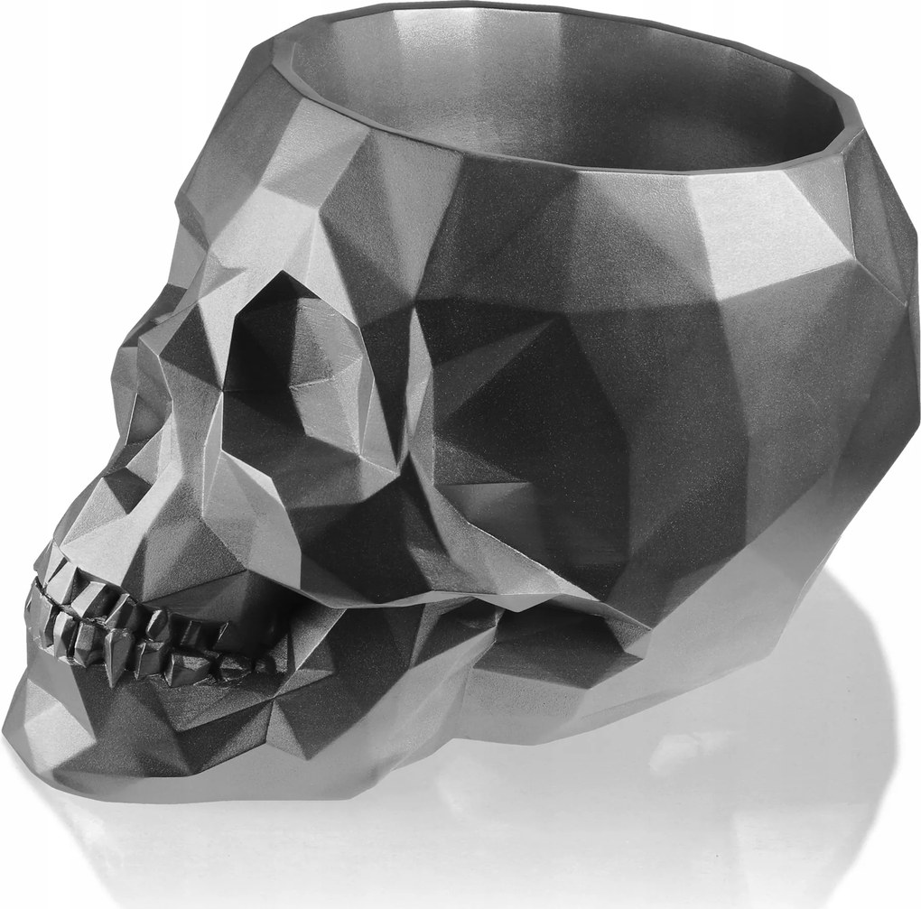 Květináč Skull Low-Poly Steel Poli 11 cm