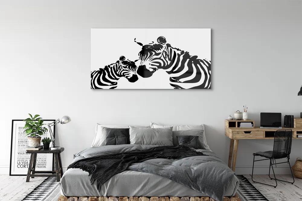 akrylový obraz malované zebra 140x70 cm