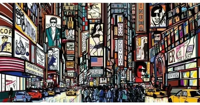 Obraz na skle - Times Square 60x 30 cm