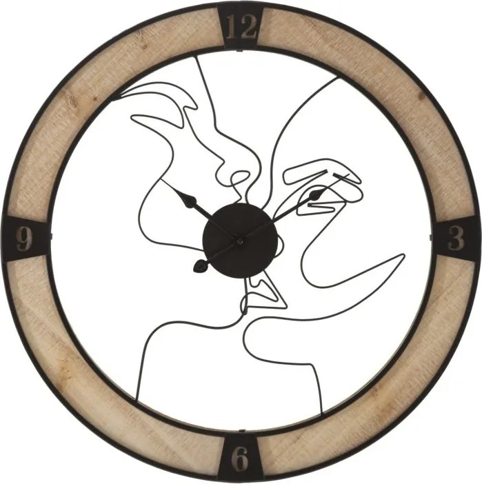 Nástěnné hodiny Couple 60 cm černé/hnědé