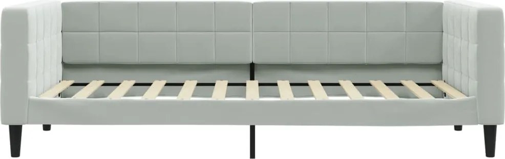 Válenda s matrací světle šedá 100 x 200 cm samet 3196674