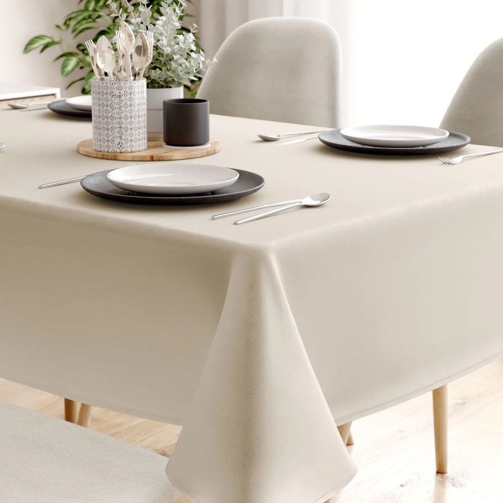 Goldea hranatý ubrus 100% bavlněné plátno - latte 80 x 80 cm
