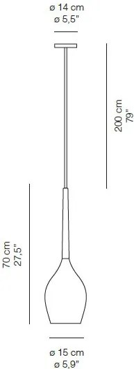 Quadrifoglio Group 14SPWH01 Gout, závěsné svítidlo z bílého foukaného skla, 1x20W, prům. 15cm
