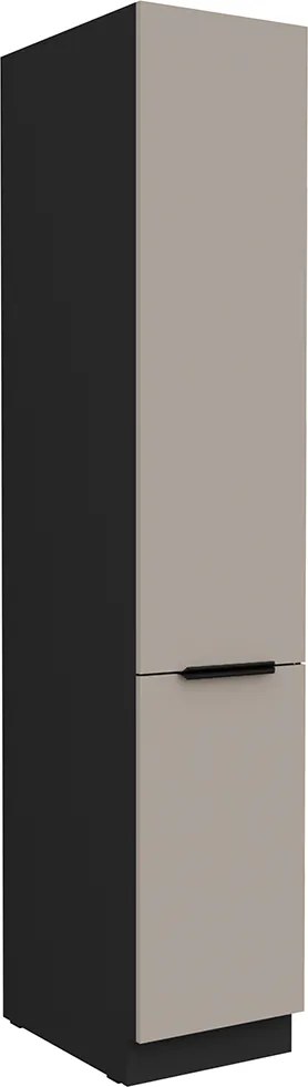 ARIA cb | vysoká skříňka 40 DK-210 2F potravinová s policemi | 40 cm | ANTI FINGERPRINT povrch | černá/béžová