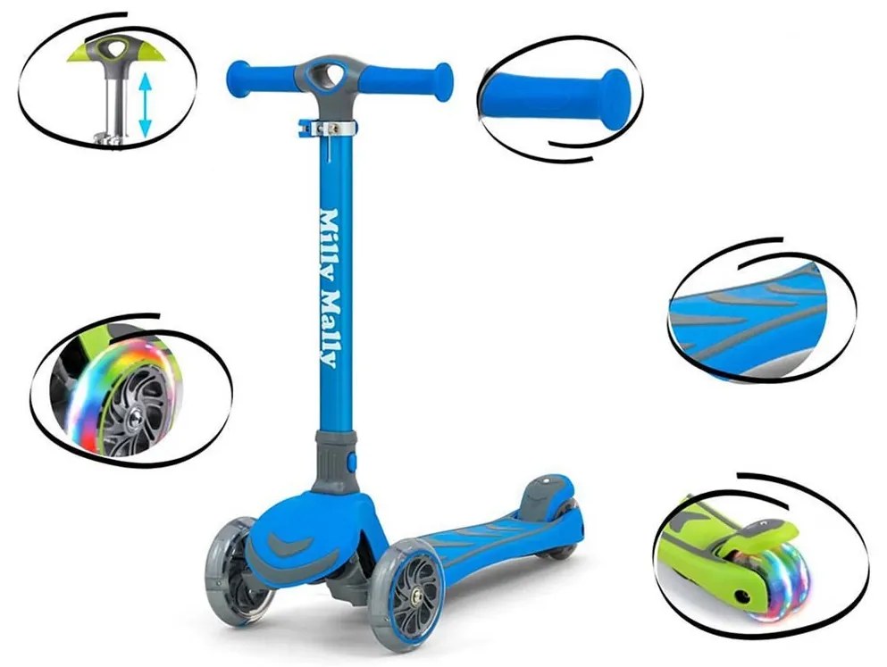 Dětská koloběžka Milly Mally Scooter Boogie modrá