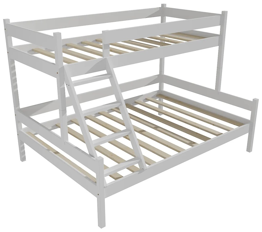 Vomaks Patrová postel s rozšířeným spodním lůžkem PPS 002 Rozměr: 90/140 x 200 cm, Barva: barva bílá