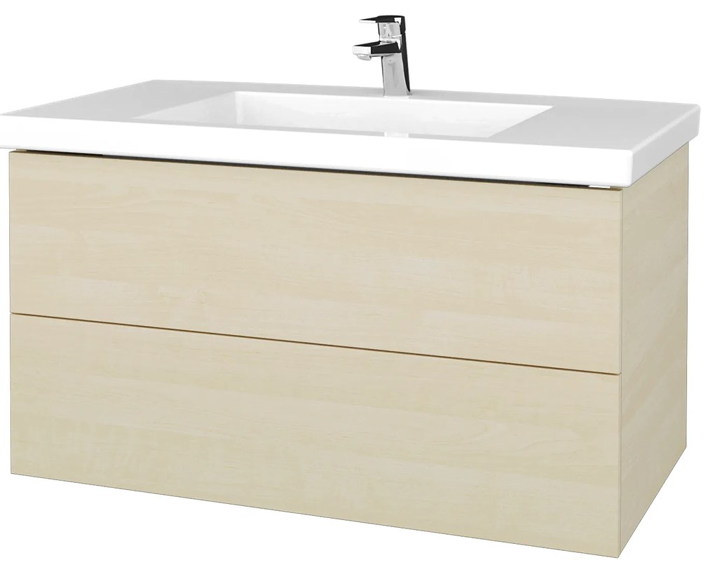 Dřevojas Koupelnová skříňka VARIANTE SZZ2 100 Varianta: N01 Bílá lesk / D01 Beton