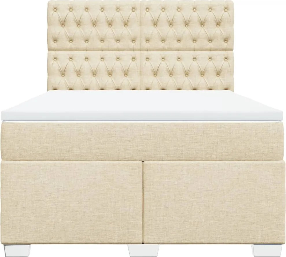 Box spring postel s matrací krémová 140x190 cm textil 3290495