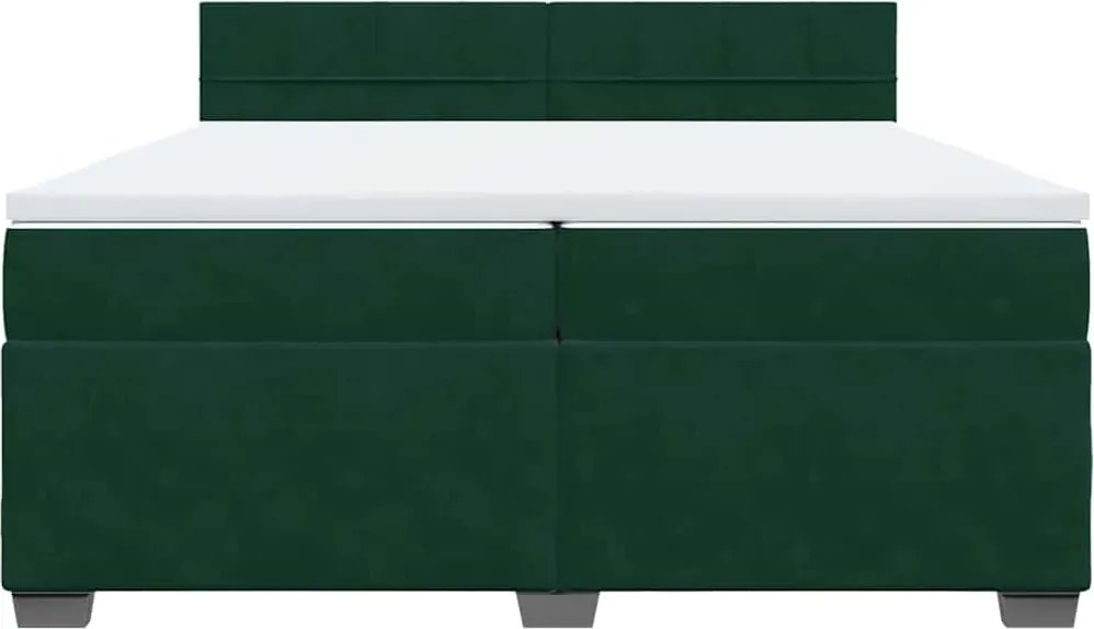 Box spring postel s matrací tmavě zelená 200x200 cm samet 3288705