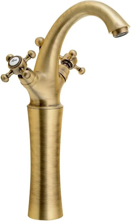 Reitano Rubinetteria Reitano Rubinetteria, ANTEA stojánková umyvadlová baterie vysoká s výpustí, výška 300mm, bronz, 3276L