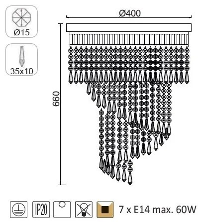 ACA DECOR Stropní svítidlo ITEA max. 7x60W/E14/230V/IP20