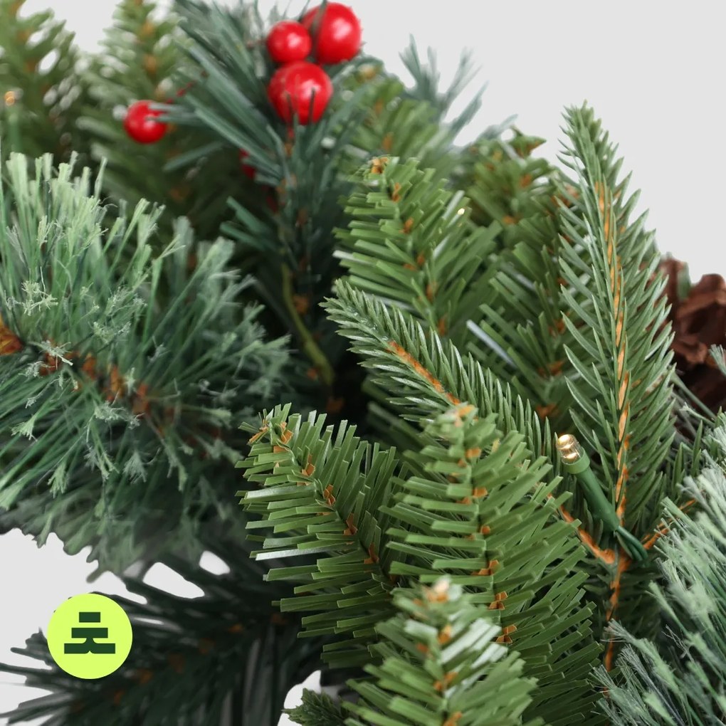 Vánoční věnec Zdobený 50 LED 60 cm