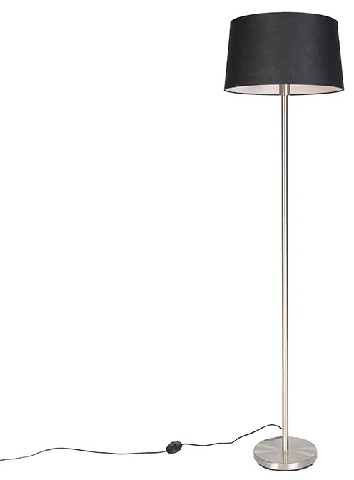 Moderní stojací lampa z oceli s černým odstínem 45 cm - Simplo