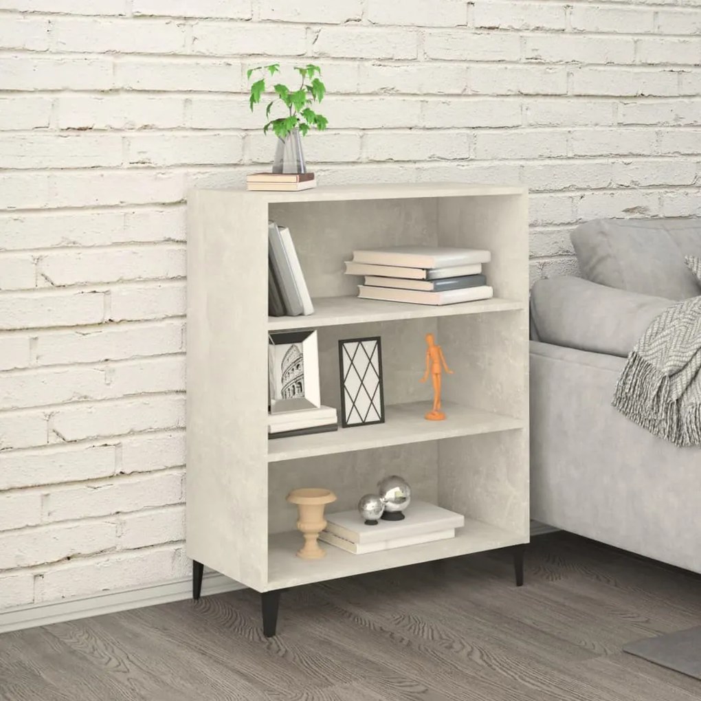 Příborník Betonově Šedý 69,5 X 32,5 X 90 Cm Kompozitní Dřevo - Kouřový dub