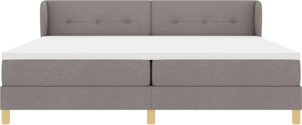 Postel s boxspringem s čelo Taupe 200 x 200 cm textil 3340238