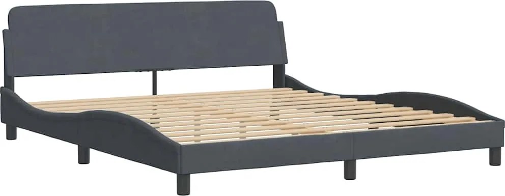Rám postele bez matrace tmavě šedý 180 x 200 cm samet 3207936
